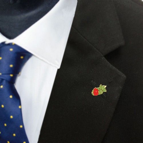 Gilt Metal and Enamel Rose Croix Masonic Lapel Pin