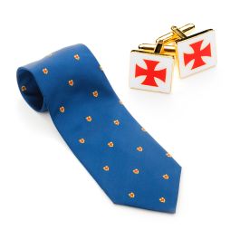 Knights Templar Tie & Matching Cufflinks